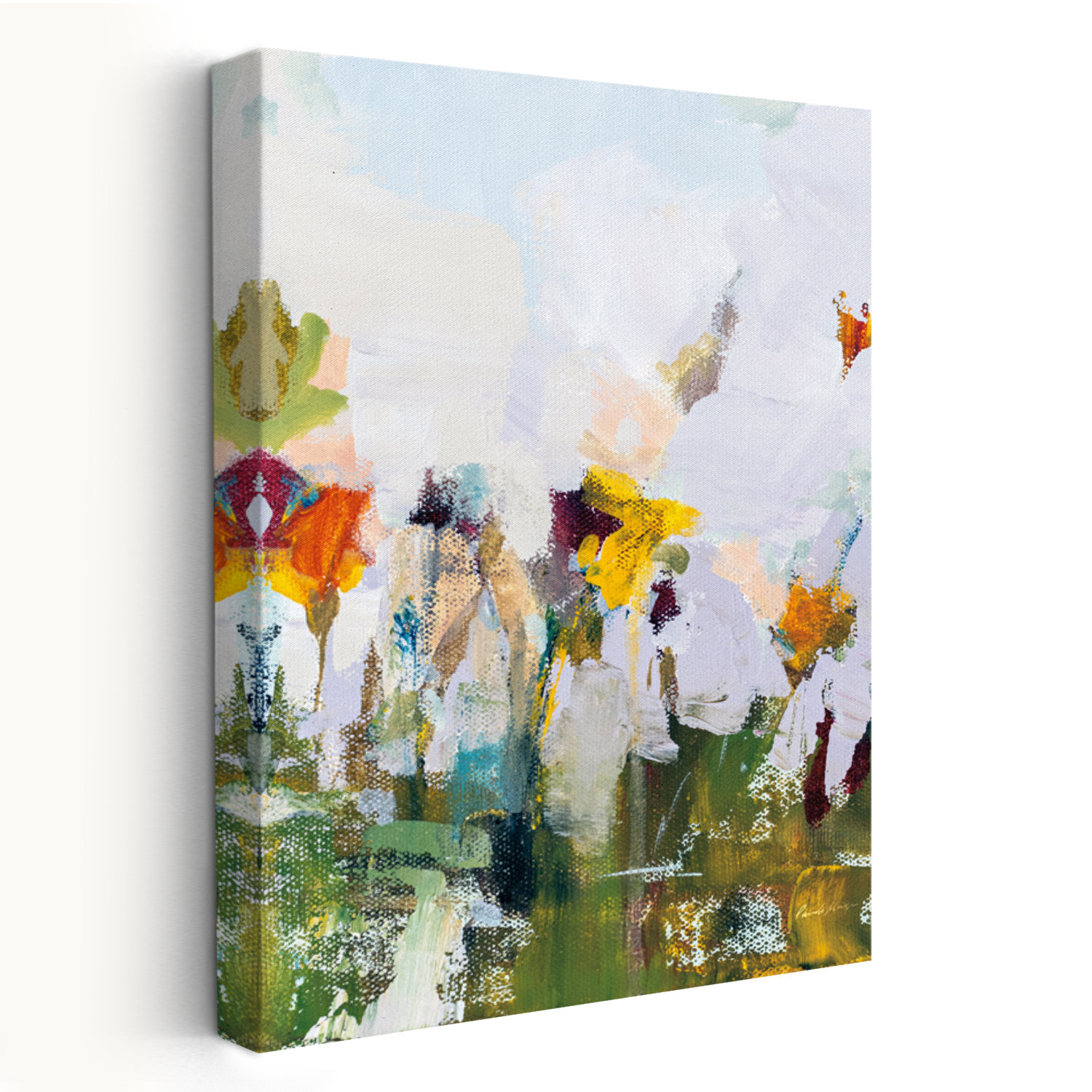 Ebern Designs Spontaneous Summer I - Abstract Blue Brush Strokes ...