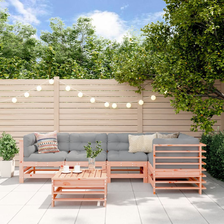 Alpen Home 6 Piece Garden Lounge Set Solid Wood Pine | Wayfair.co.uk