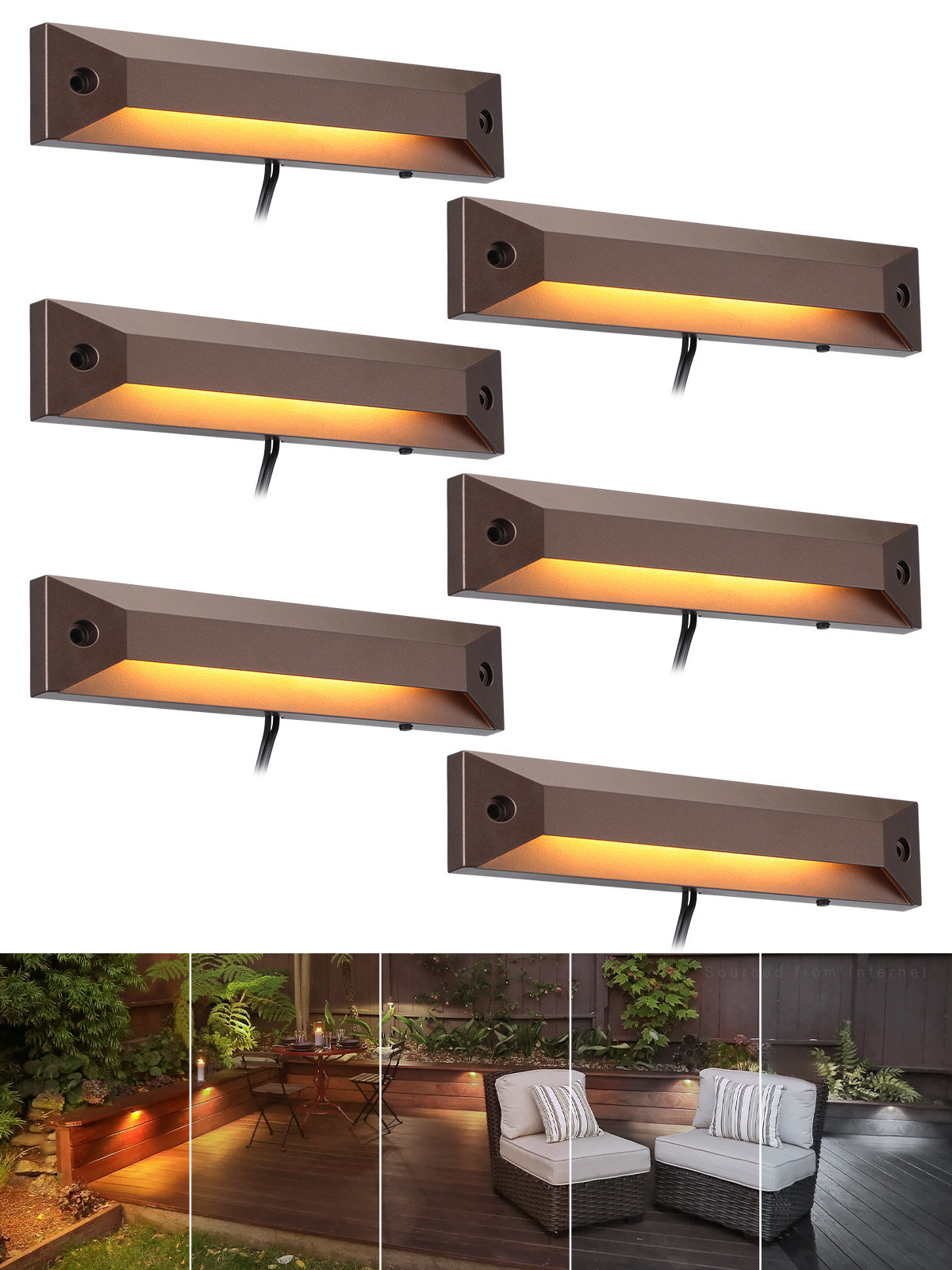 LEDVANS 5cct 8 Inch Led Low Voltage Step Lights, 12-24v Ac/dc Deck ...