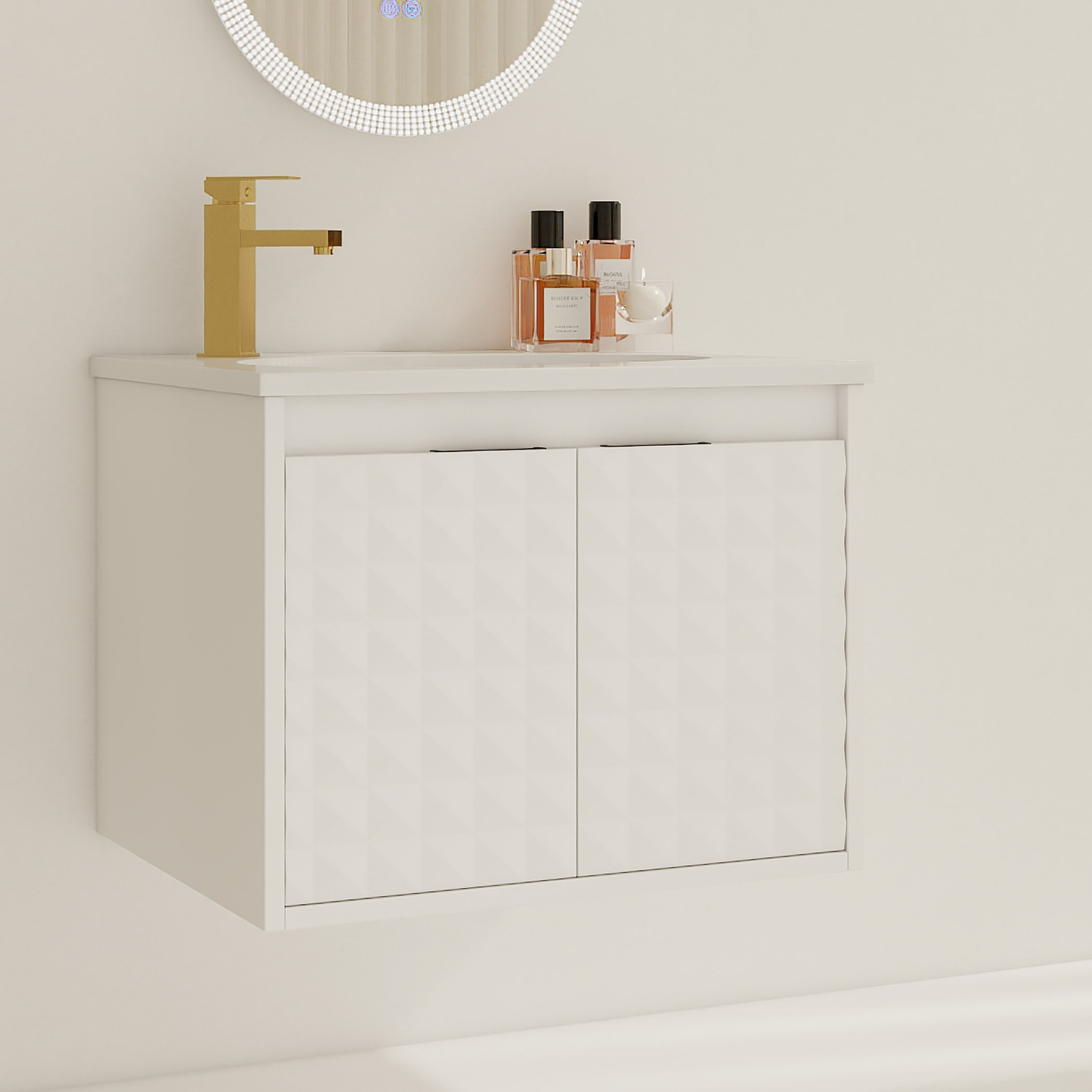 Latitude Run® Rhiner 24" Wall-Mounted Single Bathroom Vanity Set ...