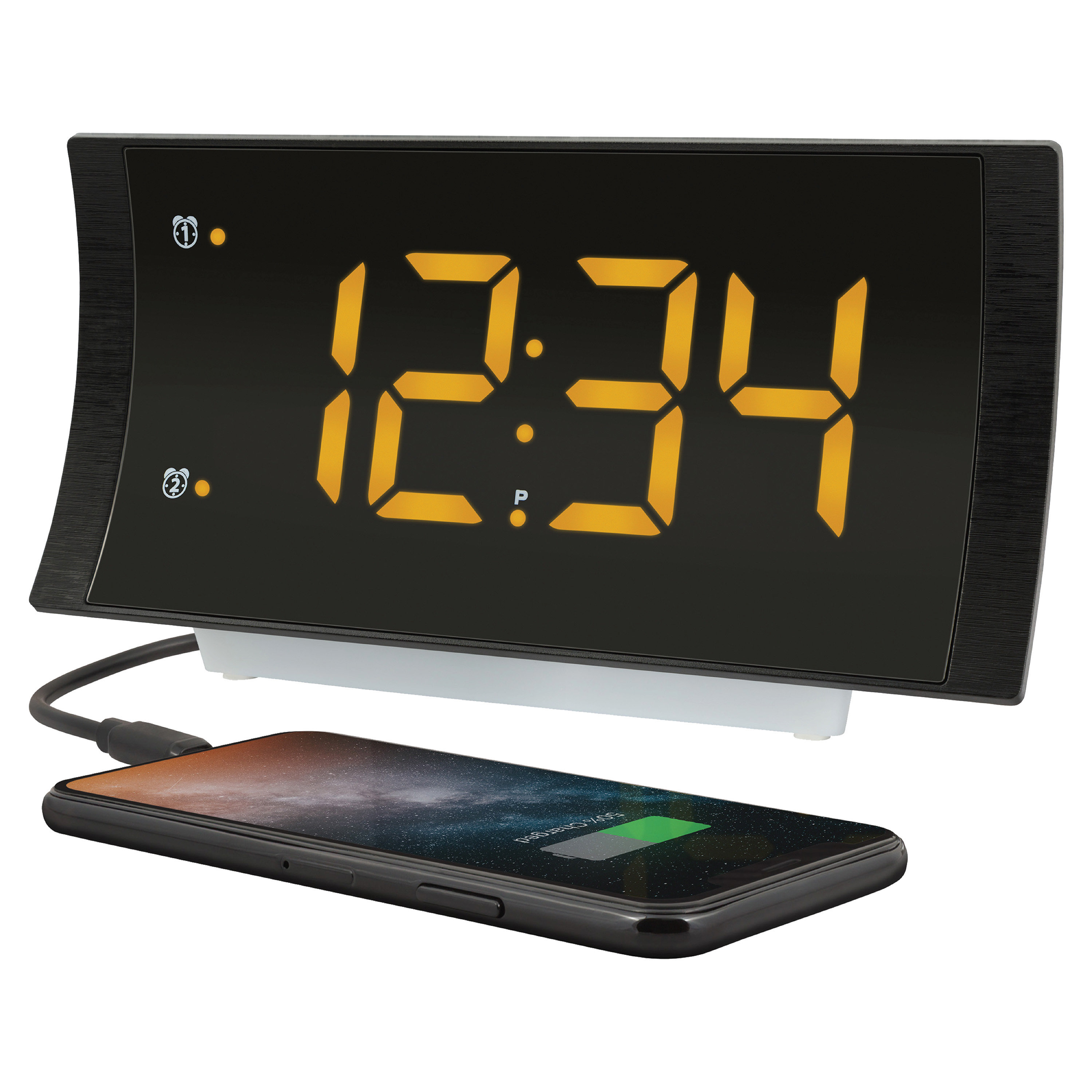 Orren Ellis Digital Electric Alarm Tabletop Clock in Black & Reviews ...