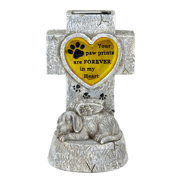 Exhart Solar Dog Memorial Cross Garden Marker, 6 X 5 X 9.5 Inches ...