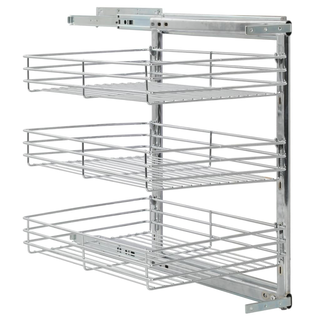 Rebrilliant Slide Out Pantry Shelves 3-Tier Pull Out for Cabinet ...