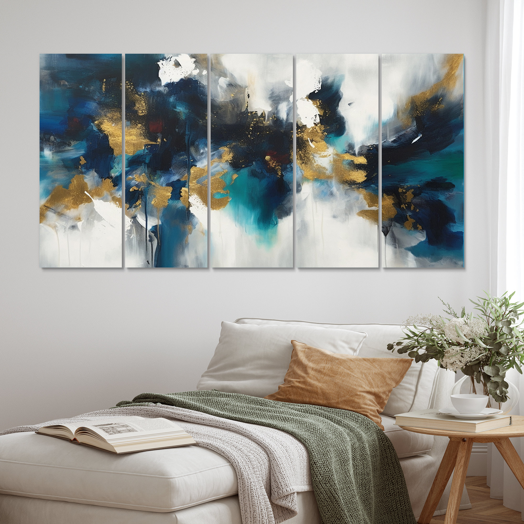 Everly Quinn Indigo Awakening Abstract In Blue And Gold V - Abstract ...