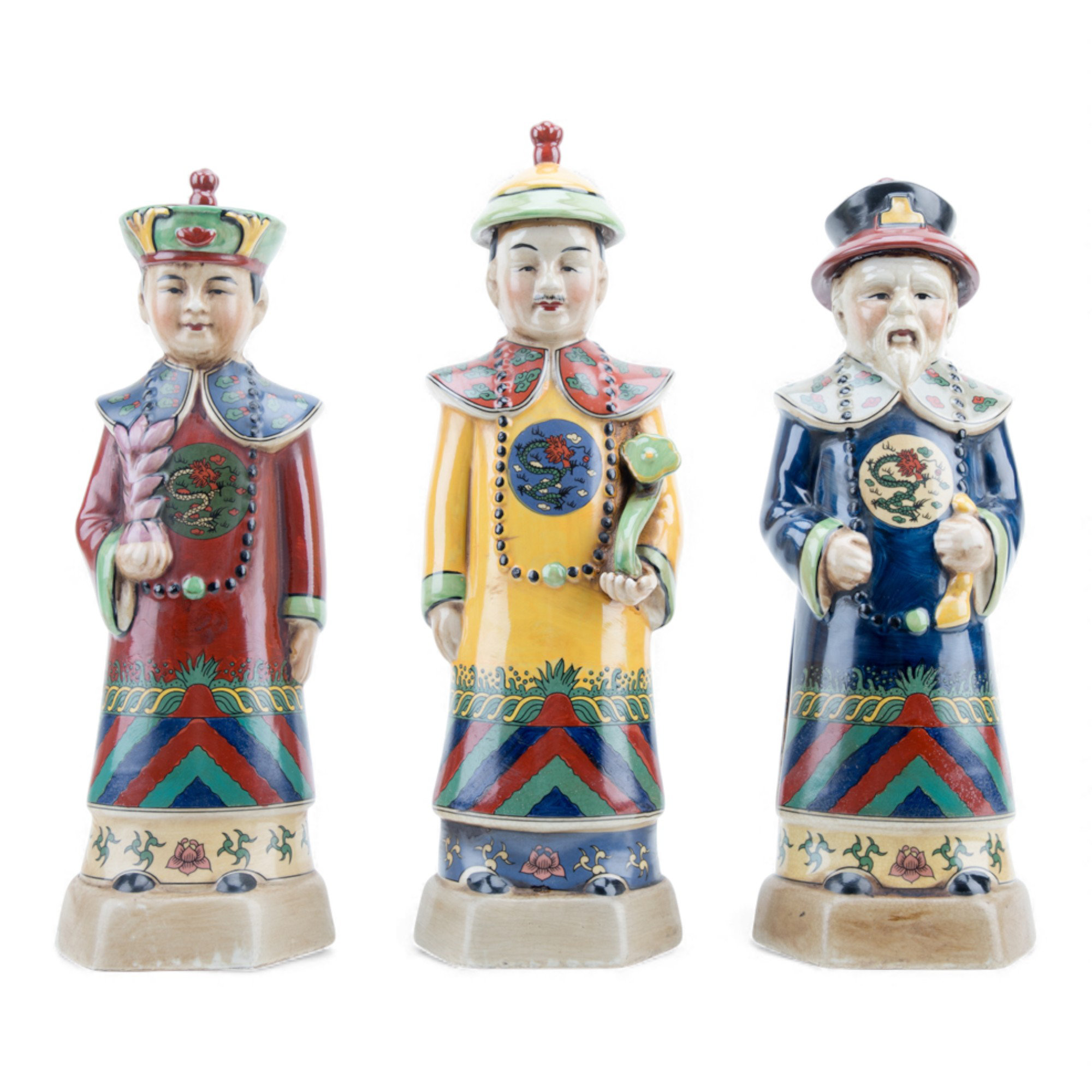 Danny's Fine Porcelain Painted Color Porcelain Mandarin Figurines Set ...