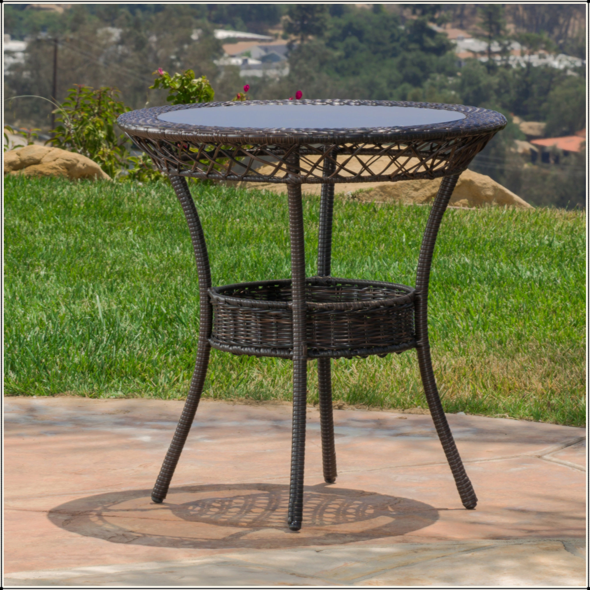 Red Barrel Studio® Charming Outdoor Glass Table For Stylish Patio ...