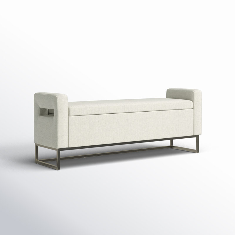 Wade Logan® Anavaeh Minimalist 59'' Wide Upholstered Flip Top Storage ...