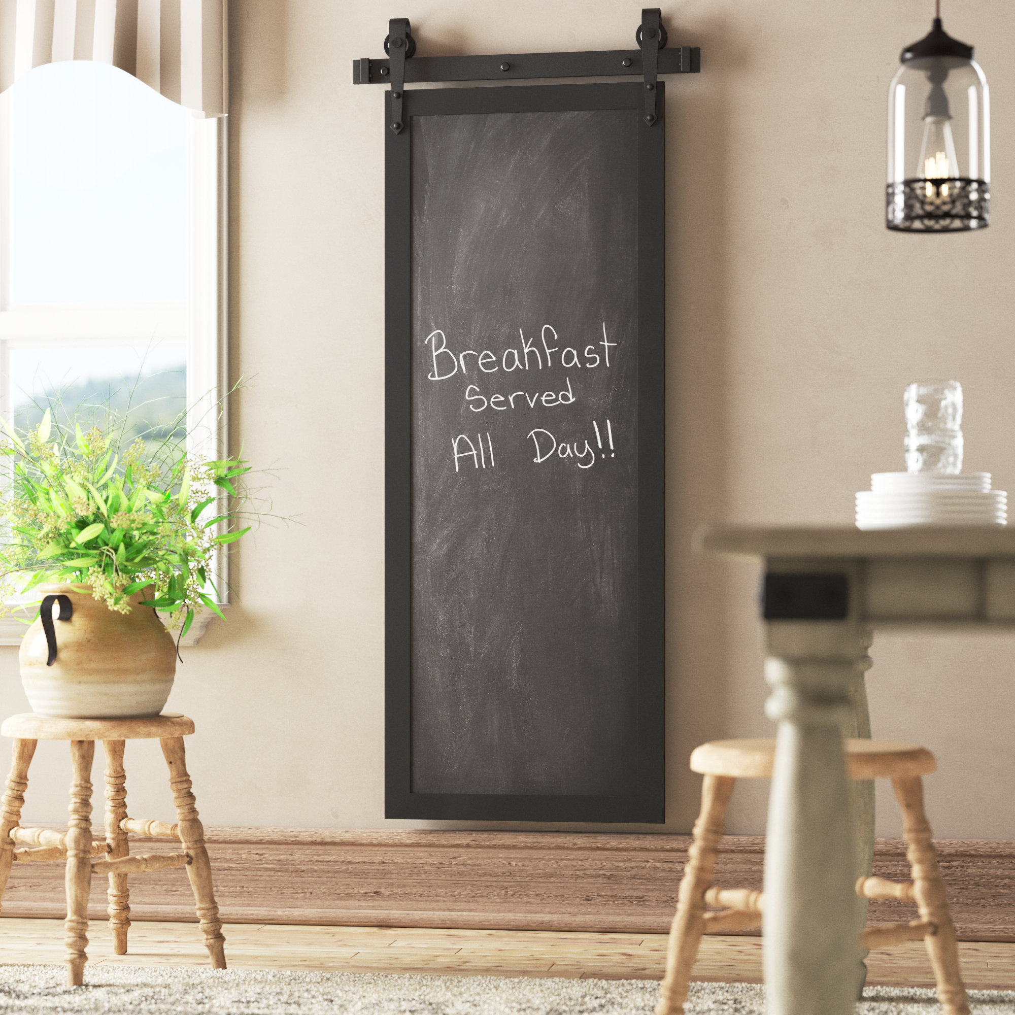 Three Posts Weathered Farmhouse Wall Mounted Chalkboard & Reviews ...