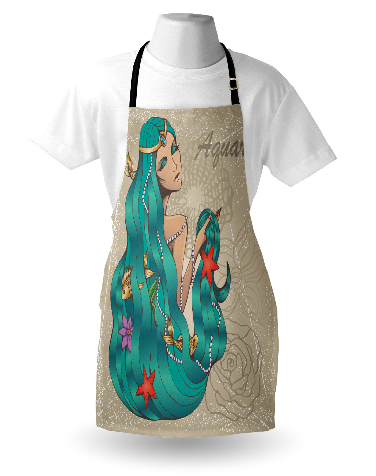 East Urban Home Zodiac Aquarius Apron Unisex, Lady Pearl Fish, Adult ...