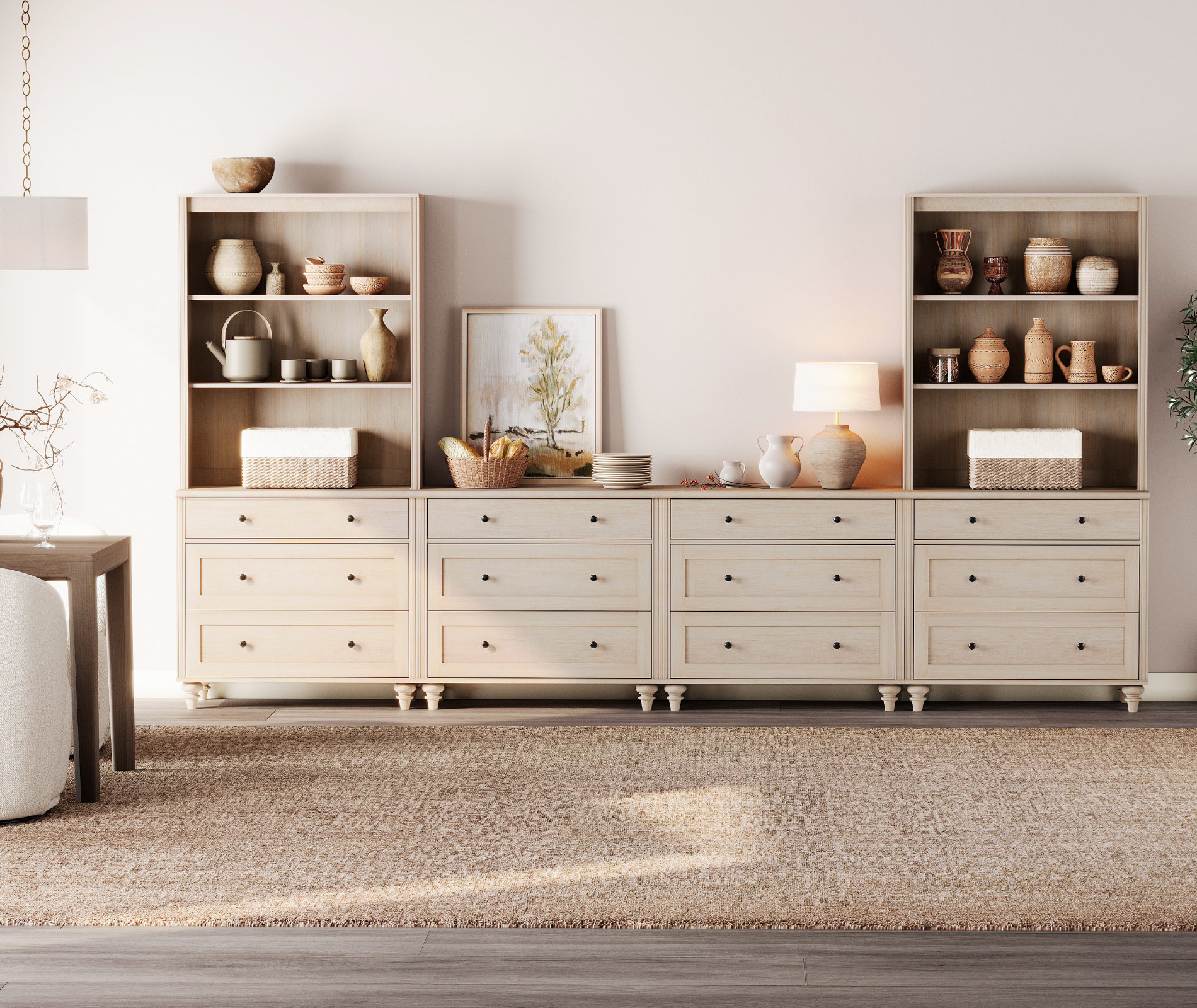 Darby Home Co Sideboard Cabinet With Bar Hutch, Buffet Cabinet With 12 ...