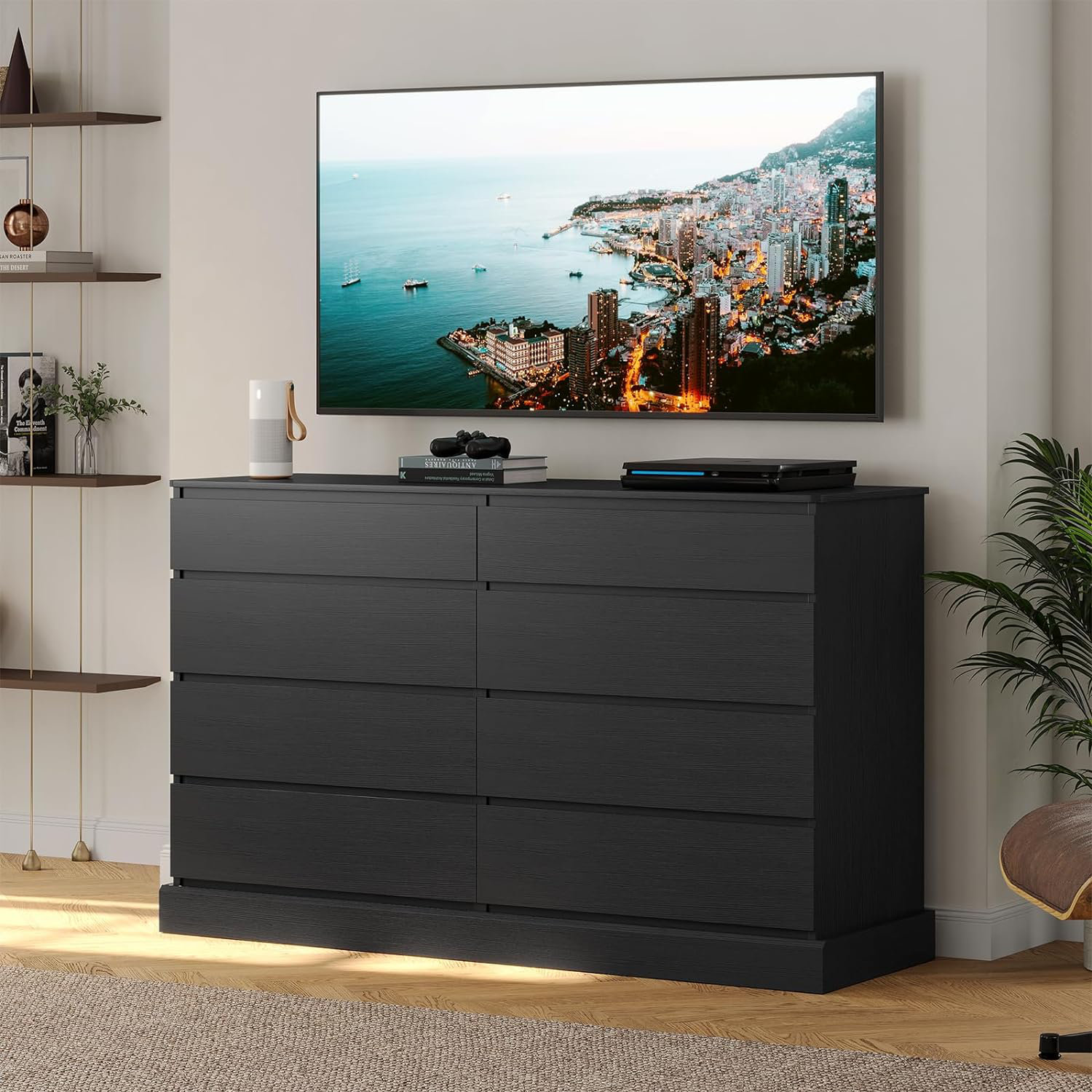 Latitude Run® Dresser For Bedroom, Modern Long Double Dressers With 8 ...