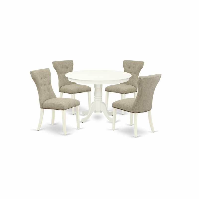 Charlton Home® Valhalla Rubberwood Pedestal Dining Set | Wayfair