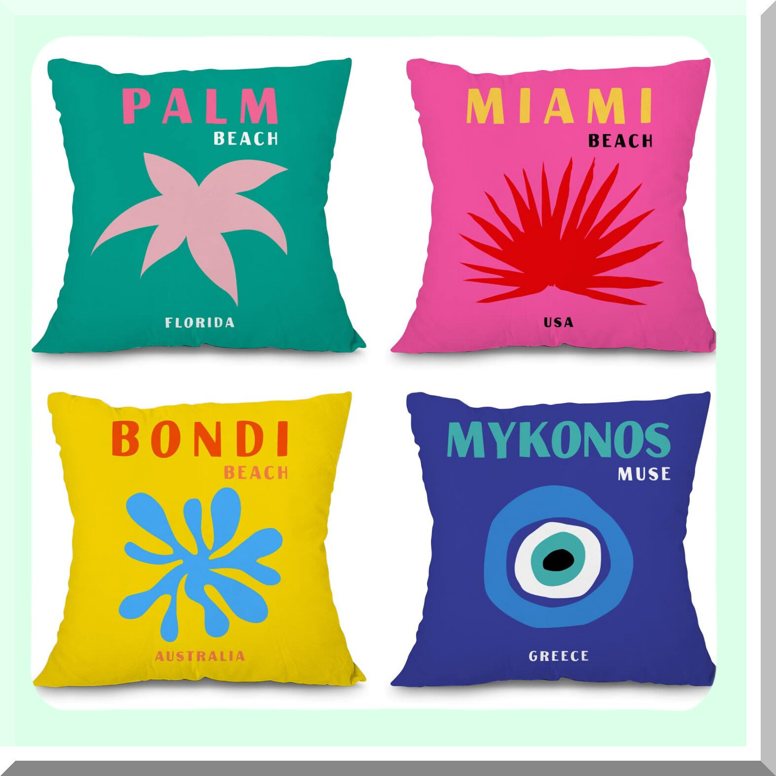 BRBCA Chic Throw Pillow Set - 4 Pack Soft Square Cushion Covers for ...