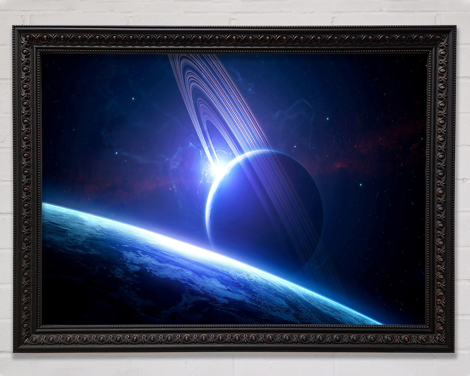 Bright Star Planets Universe Blue - Single Picture Frame Art Prints ...