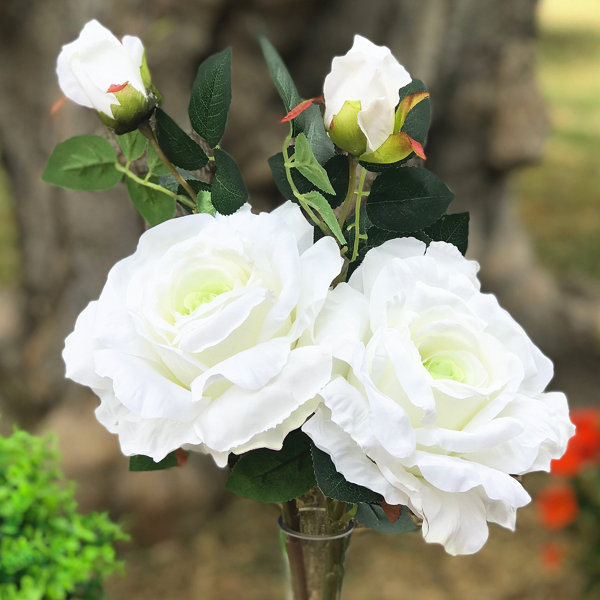 House of Hampton® Large Silk Open Roses Floral Arrangement and ...