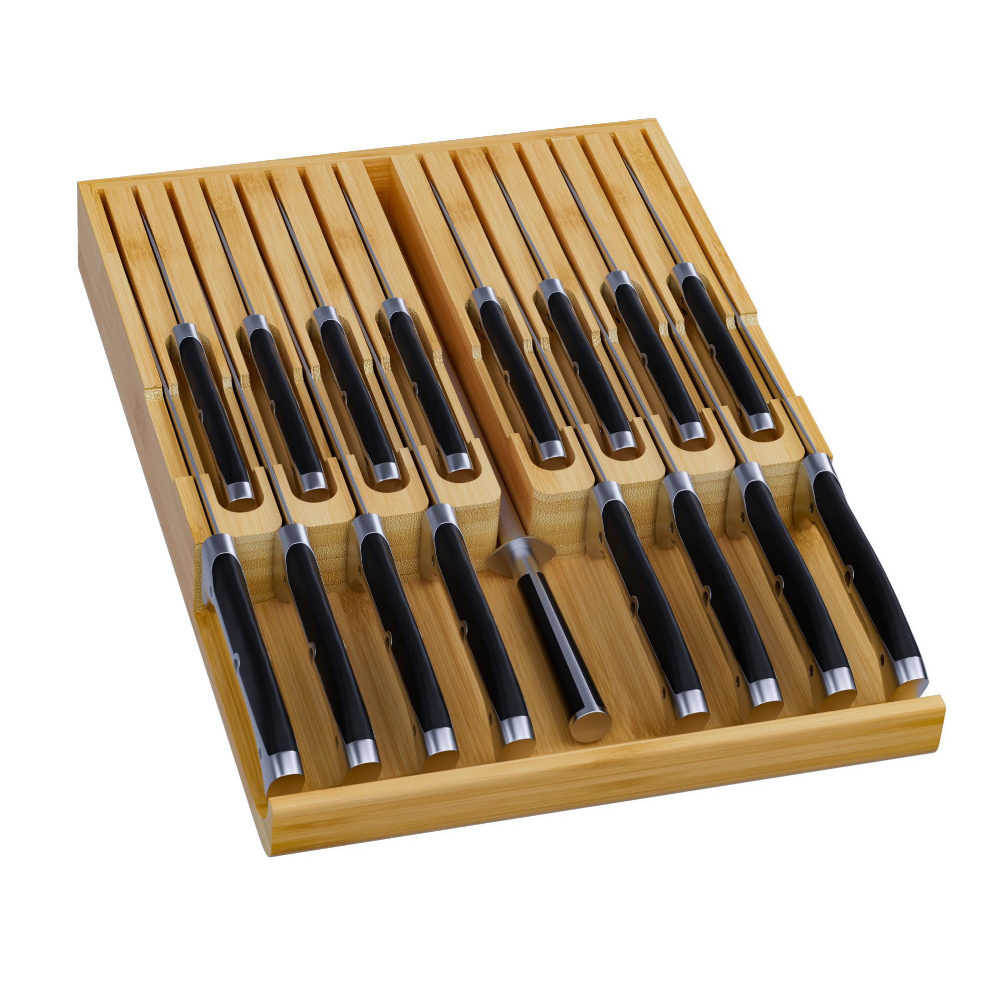 MANASOTA OFFICE SUPPLIES & EQUIPMENT LLC Bamboo In-Drawer Knife Block ...