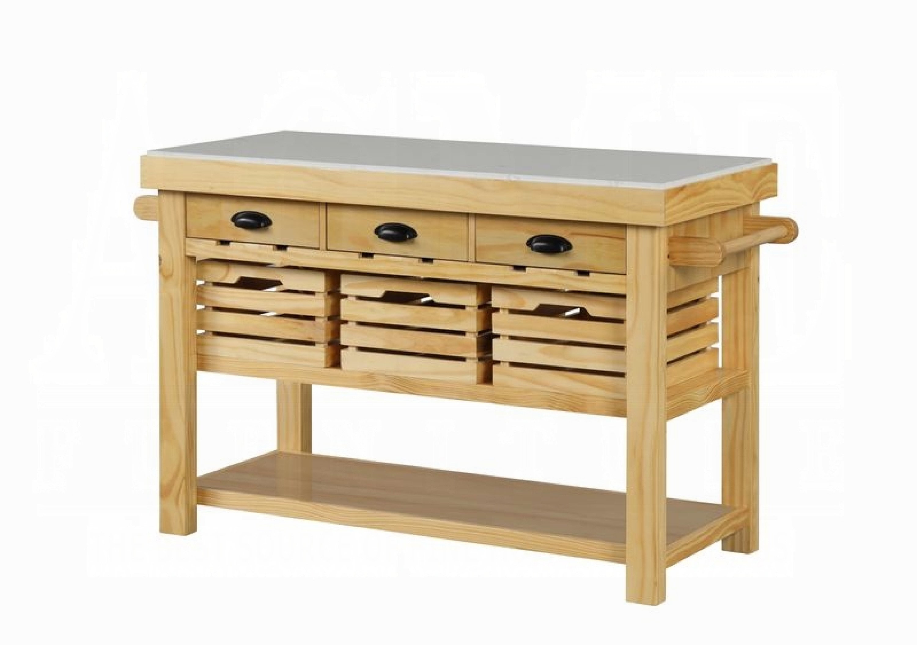 Loon Peak® Denija Rectangular Kitchen Island in Natural | Wayfair