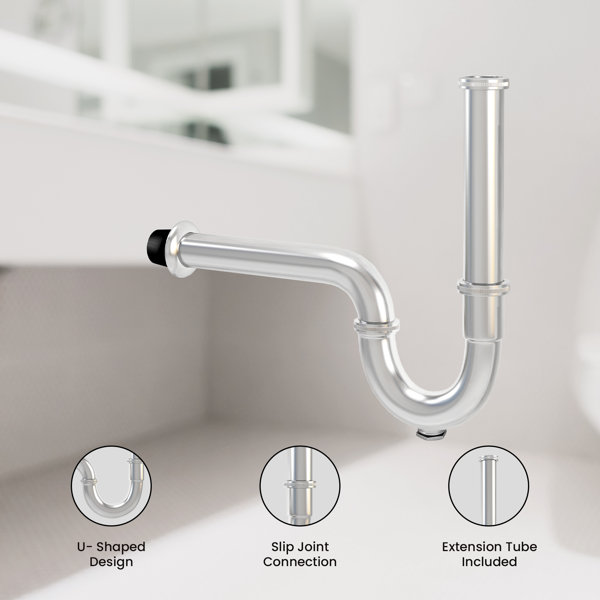 Ayna Decors Brass P Trap, 1 1/4 Bathroom Basin Waste Trap Drain Kit ...