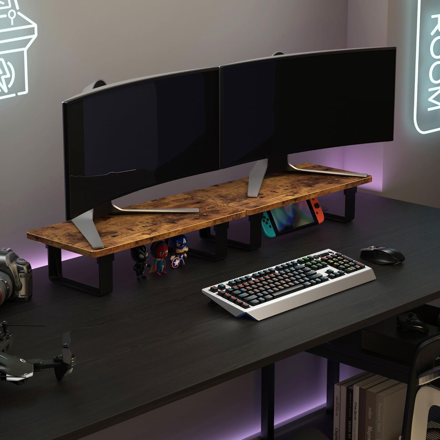 17 Stories Varley Monitor Stand Riser With 50 LB Capacity, Stable Wood ...