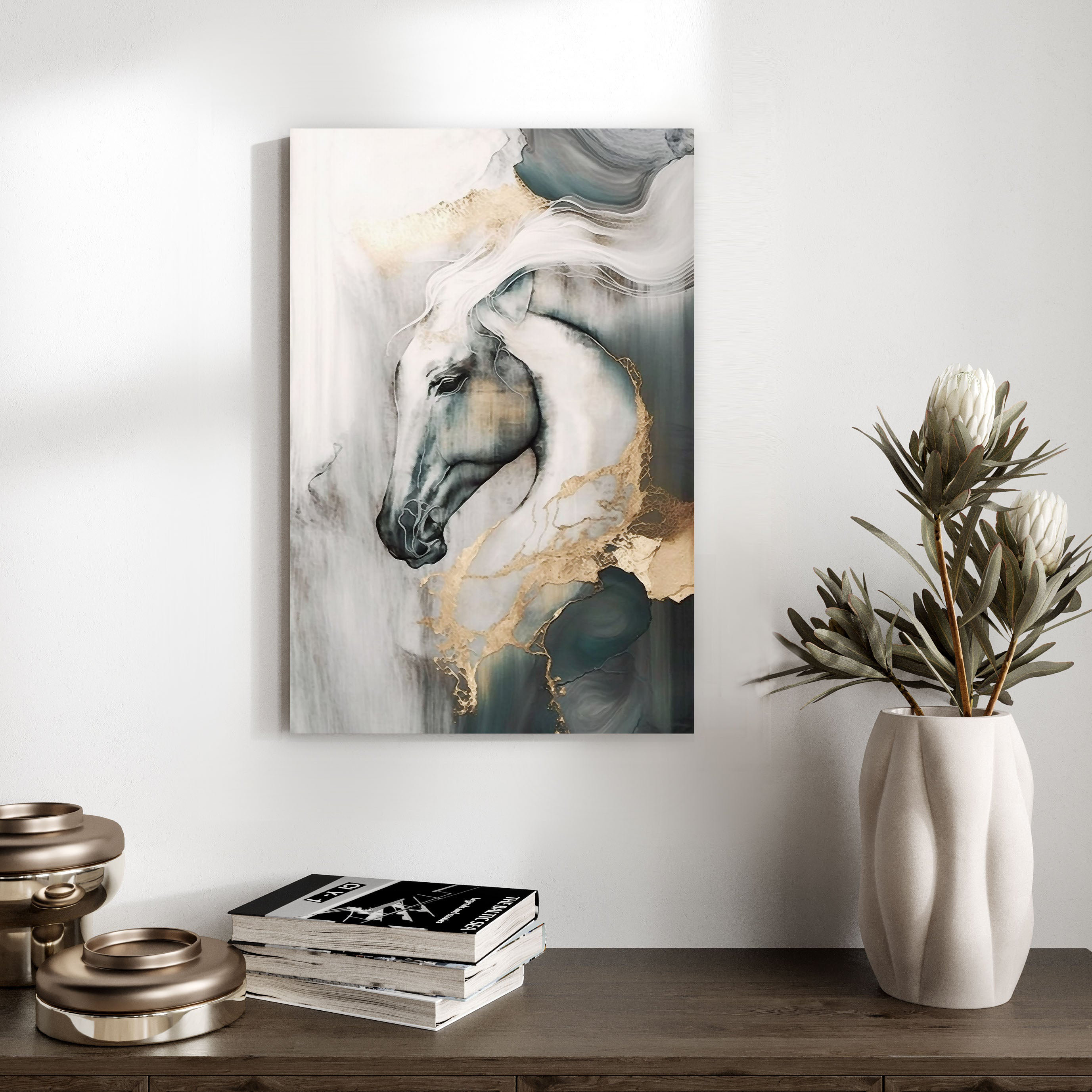 Everly Quinn Haileyrose Animals Golden Equestrian Classical Horse On ...