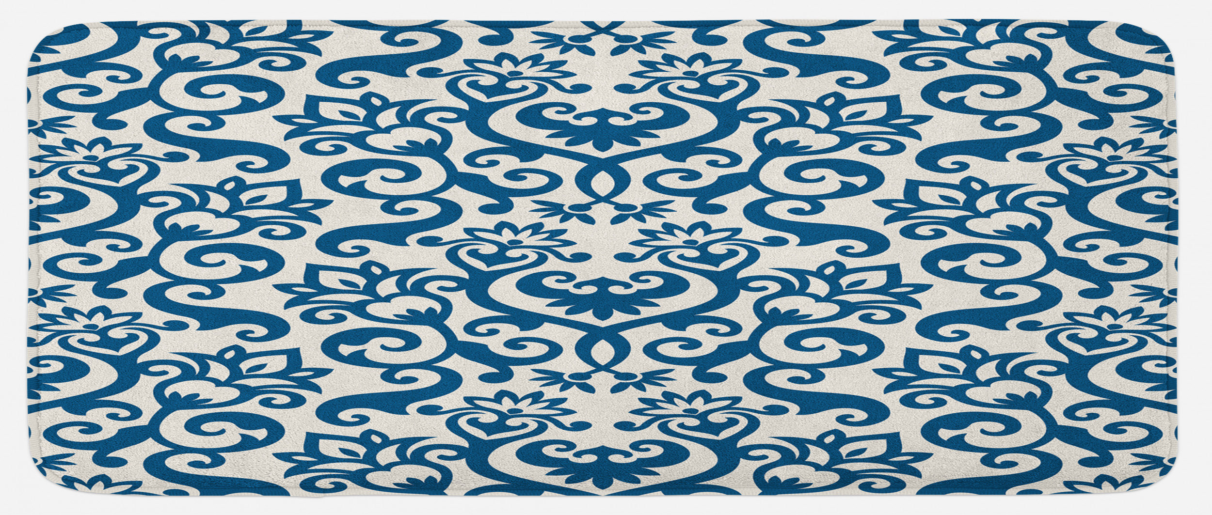 East Urban Home Ornamental Floral Pattern Antique Damask Flowers Curvy ...