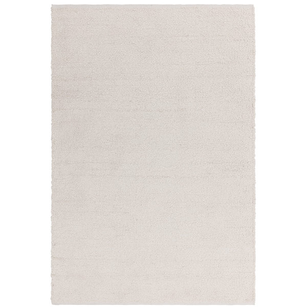 Brayden Studio Amira Plain Hand Woven Chunky Knit Ivory/Cream Area Rug ...