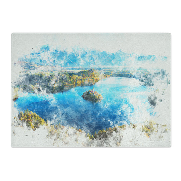 East Urban Home Tempered Glass Lake Bled in Slovenia Chopping Board ...