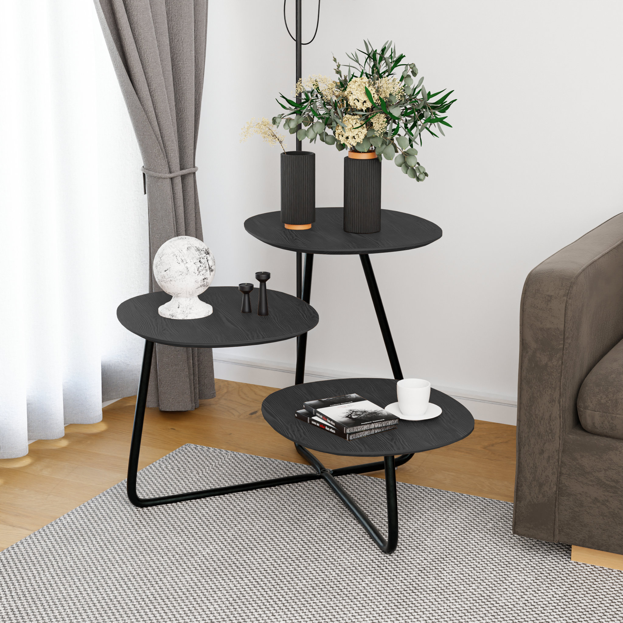Hokku Designs Hazelton Multi-Top End Tables With Manufactured Wood Top ...