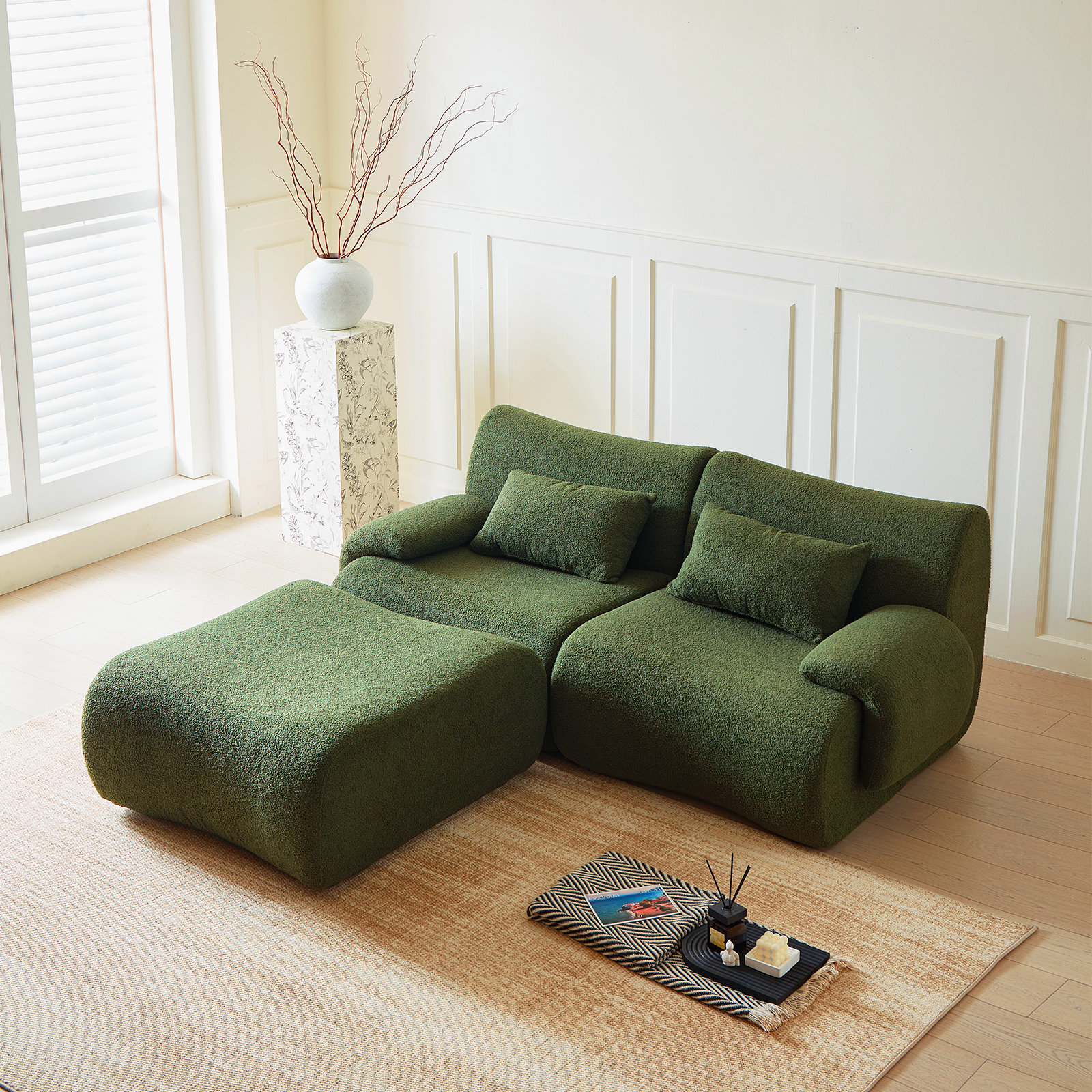 HaufChox 2 Seater Combination Sofa, L Shape Combination Sofa ...