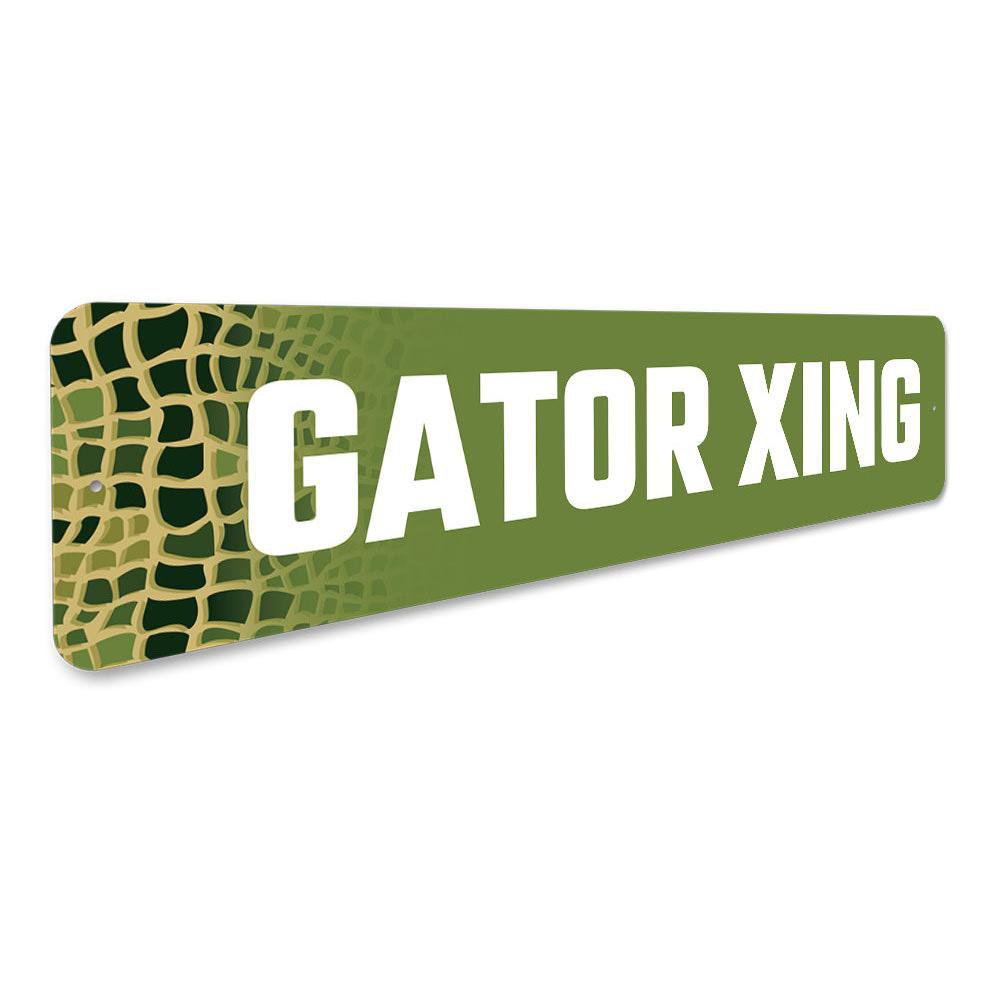 Lizton Sign Shop, Inc Gator Crossing Aluminum Sign - Wayfair Canada