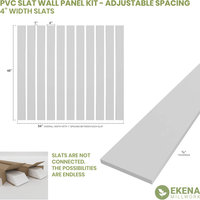 PCI Enterprises Adjustable PVC Slat Wall Panel Kit | Wayfair