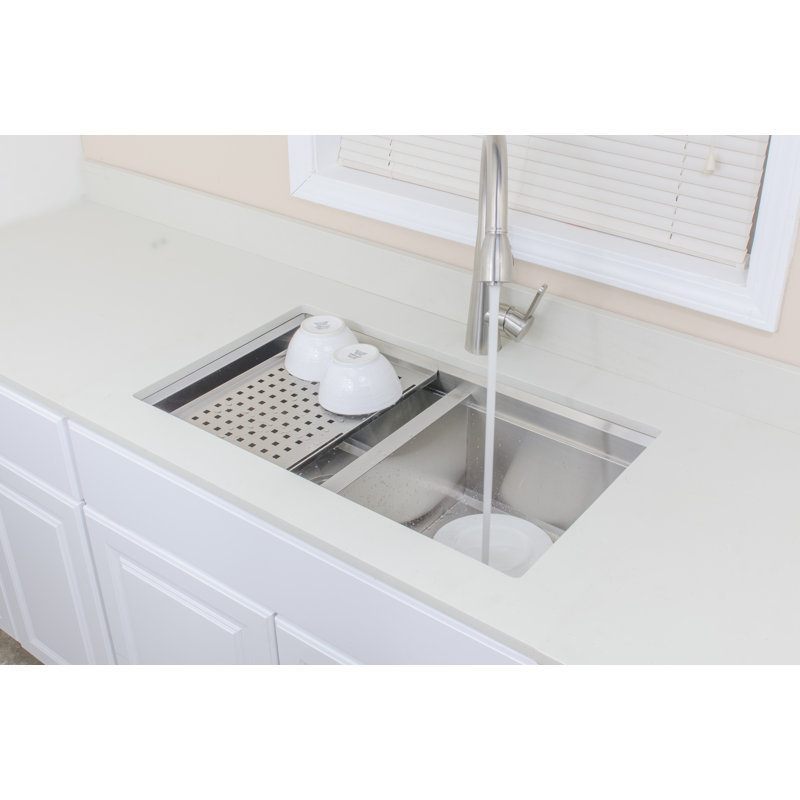 WELLS SINKWARE 32'' L Undermount Double Bowl Stainless Steel Kitchen ...