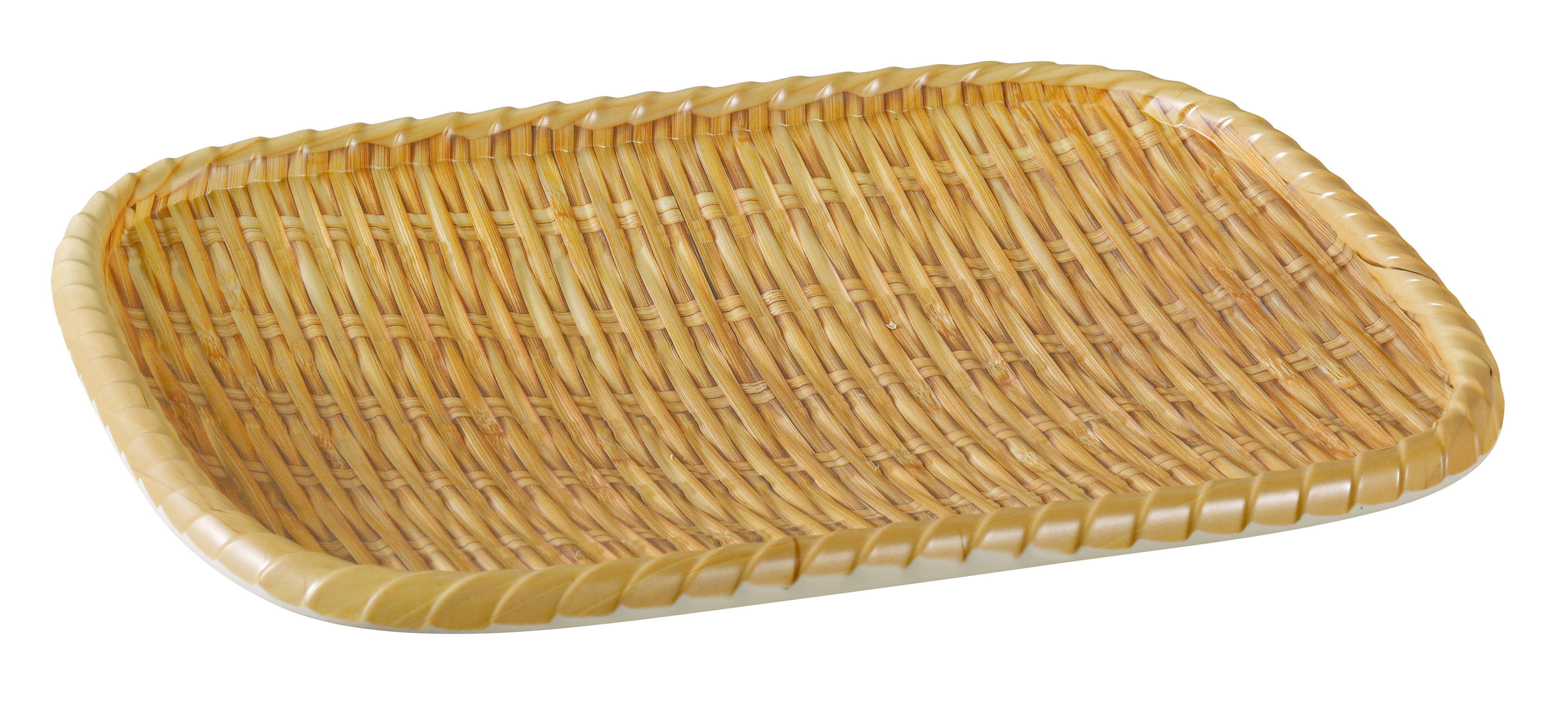 Yanco Wood and Banboo Look Tray Rectangular Melamine Tray | Wayfair