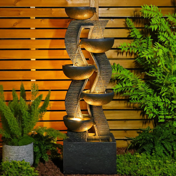 17 Stories 6-Tiered Garden Fountains Outdoor - 52.8''H Water Fountains ...