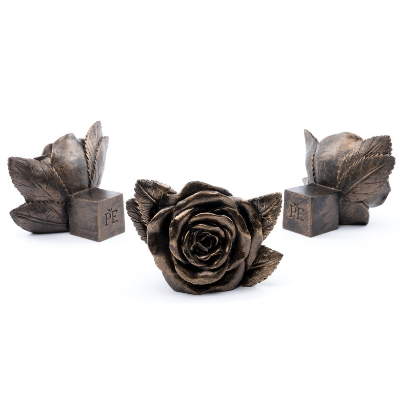 Jardinopia Rose Flower Bronze Coloured Planter Feet In Gift Box | Wayfair