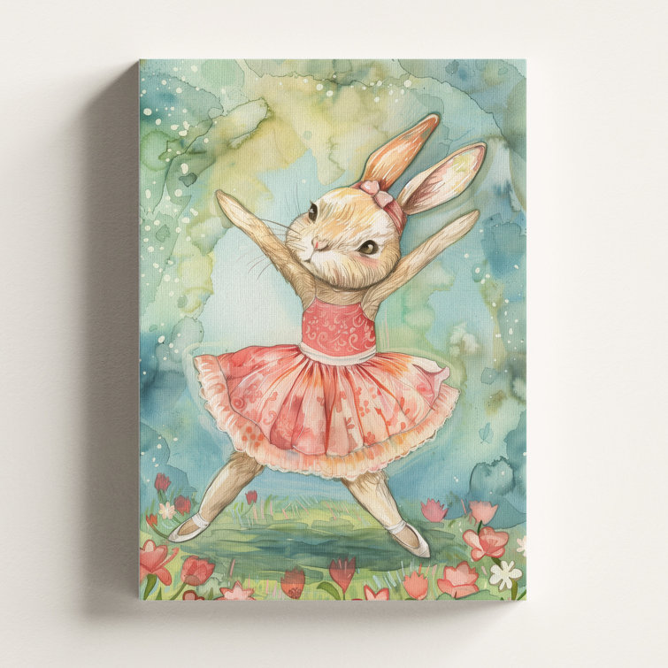 Happy Larry Dancing Bunny Canvas | Ballet Rabbit Artwork |Whimsical ...