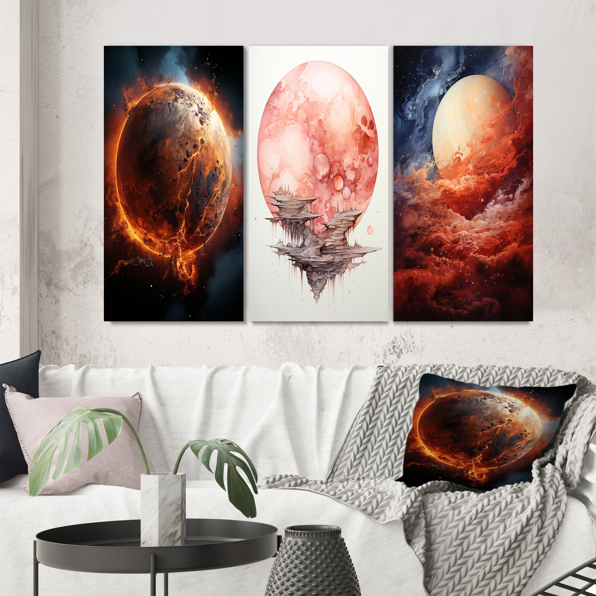 Ebern Designs Red Planet Mars Rusty - 3 Piece Print Set | Wayfair