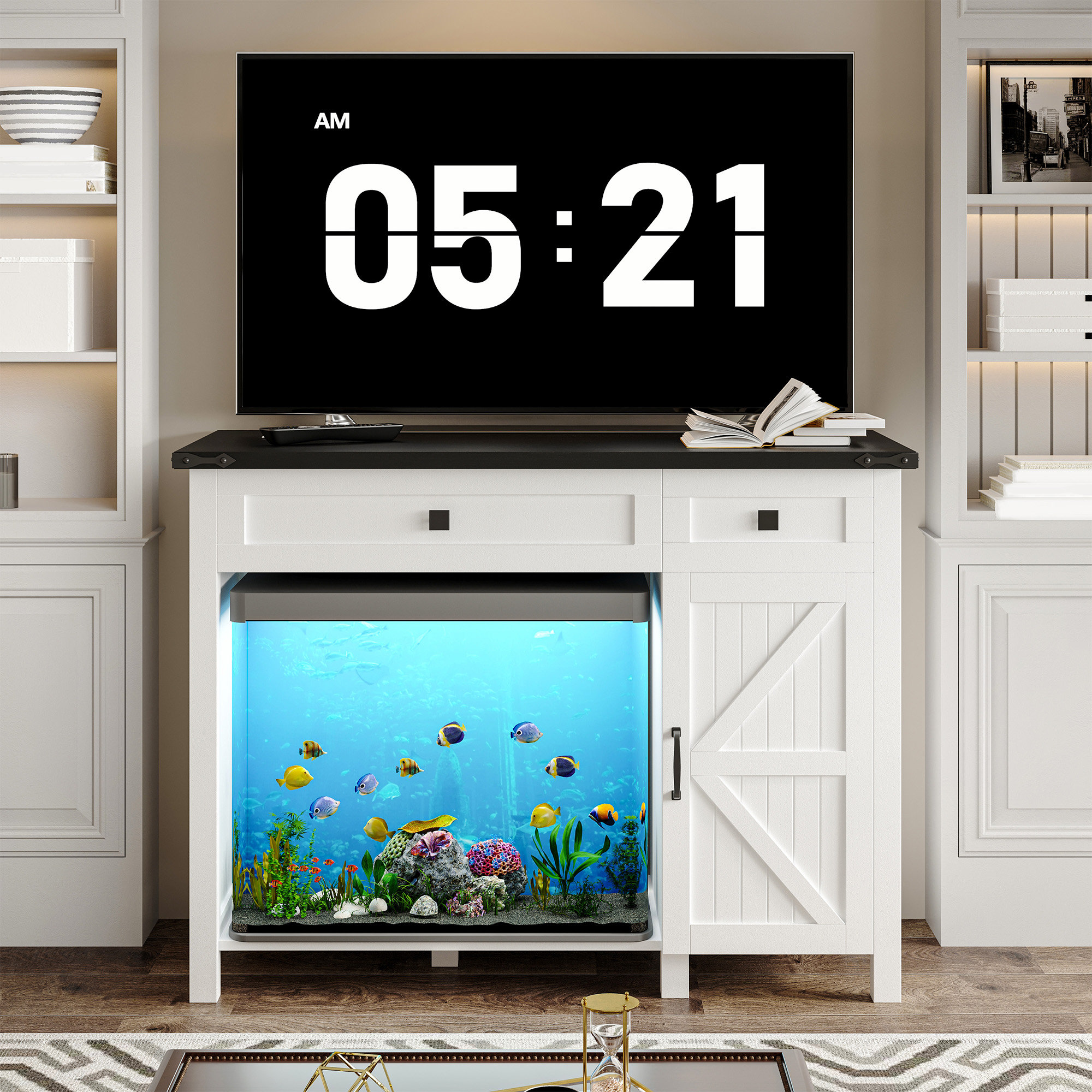 Tucker Murphy Pet™ 40 Gallon Tank Stand With Cabinet And Power Outlets ...