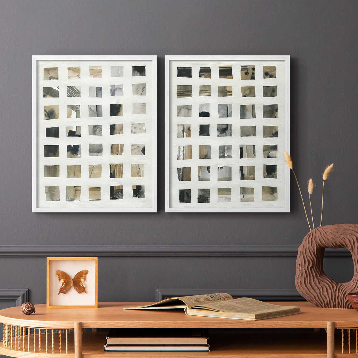 Wrought Studio™ Grid of Grit I-Premium Framed Print -Ready to Hang - No ...