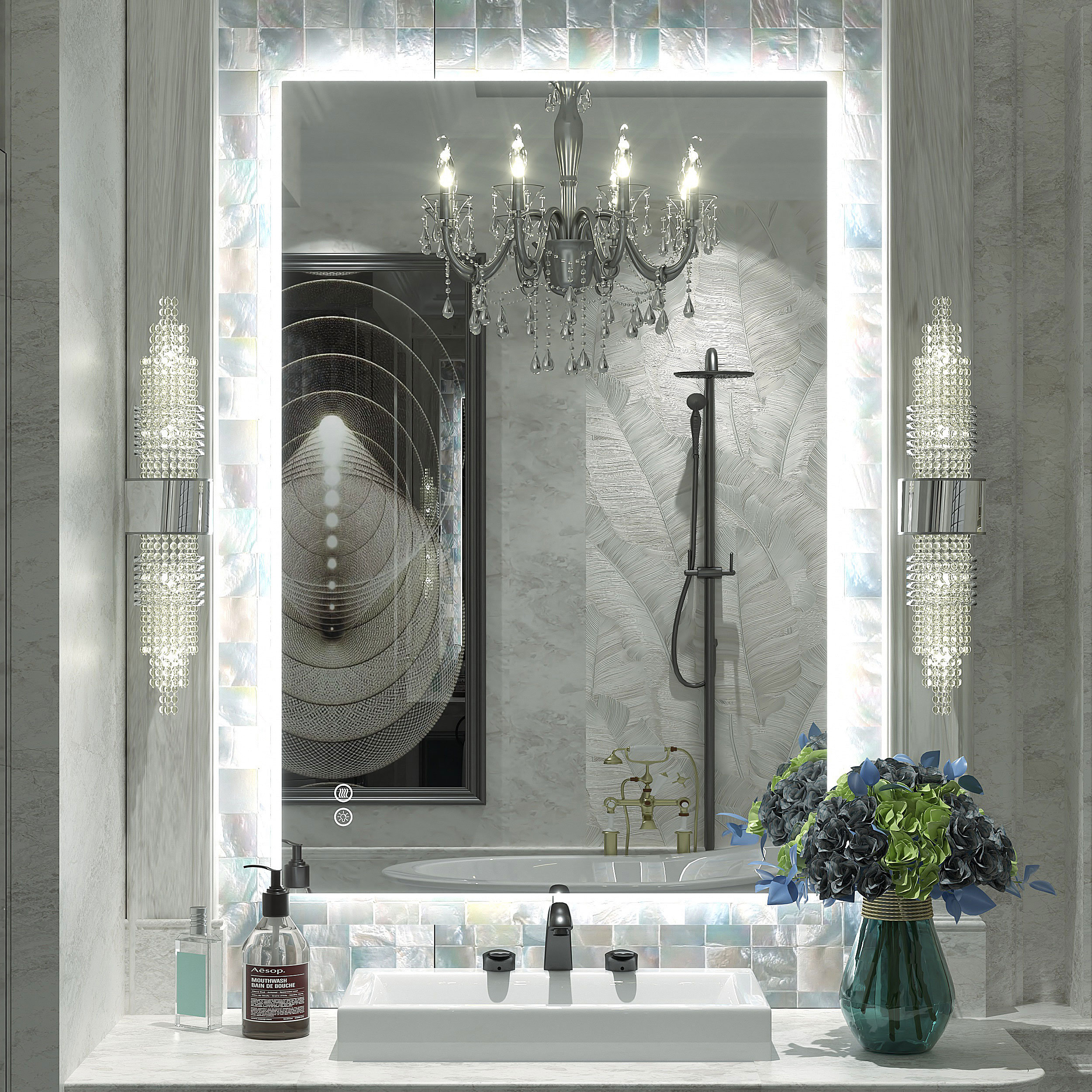 Orren Ellis Aevar Super Bright 192 LEDs/m Back LED Lighted Anti-Fog ...