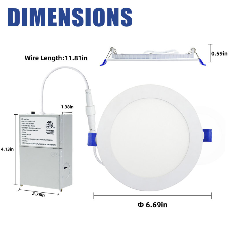 WYZM 4in Color Adjustable LED Recessed Downlight with Night Light 12 ...