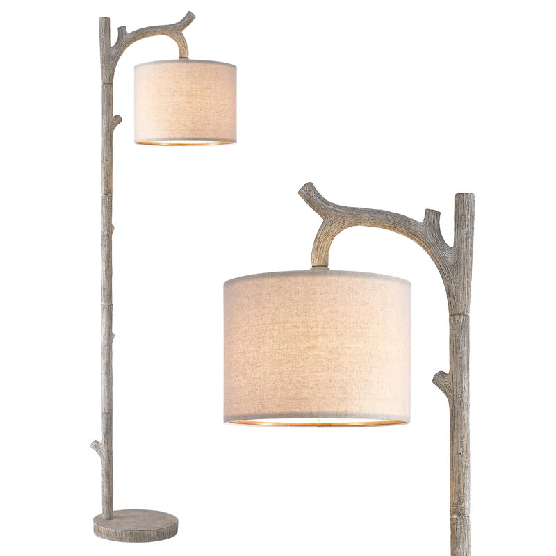 Gracie Oaks Rustic Farmhouse Tree Trunk Floor Lamp | Wayfair