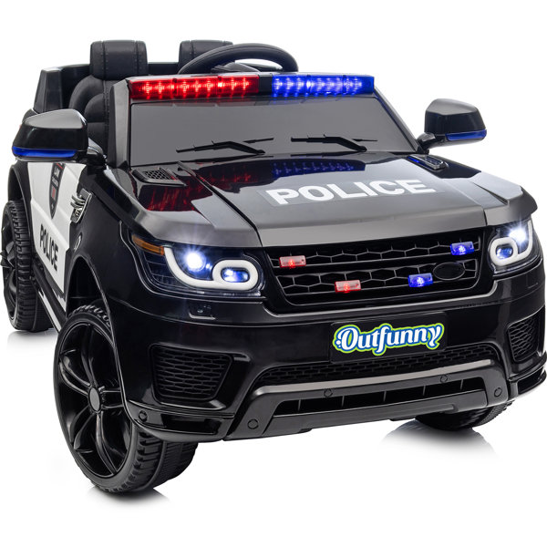 Outfunny Electric Police Car for Kids, 12 Volt Kids Ride on Toy Car ...