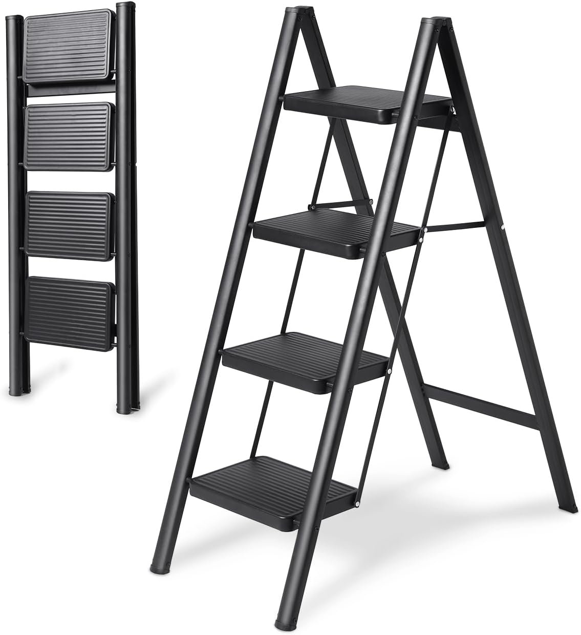WFX Utility™ 4 Step Ladder Folding Step Stool, Heavy Duty 330 Lbs Load ...