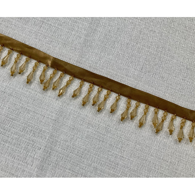 Rose Lace And Braid Lucite Crystal Beaded Fringe 1.5" Width Trim Sold ...