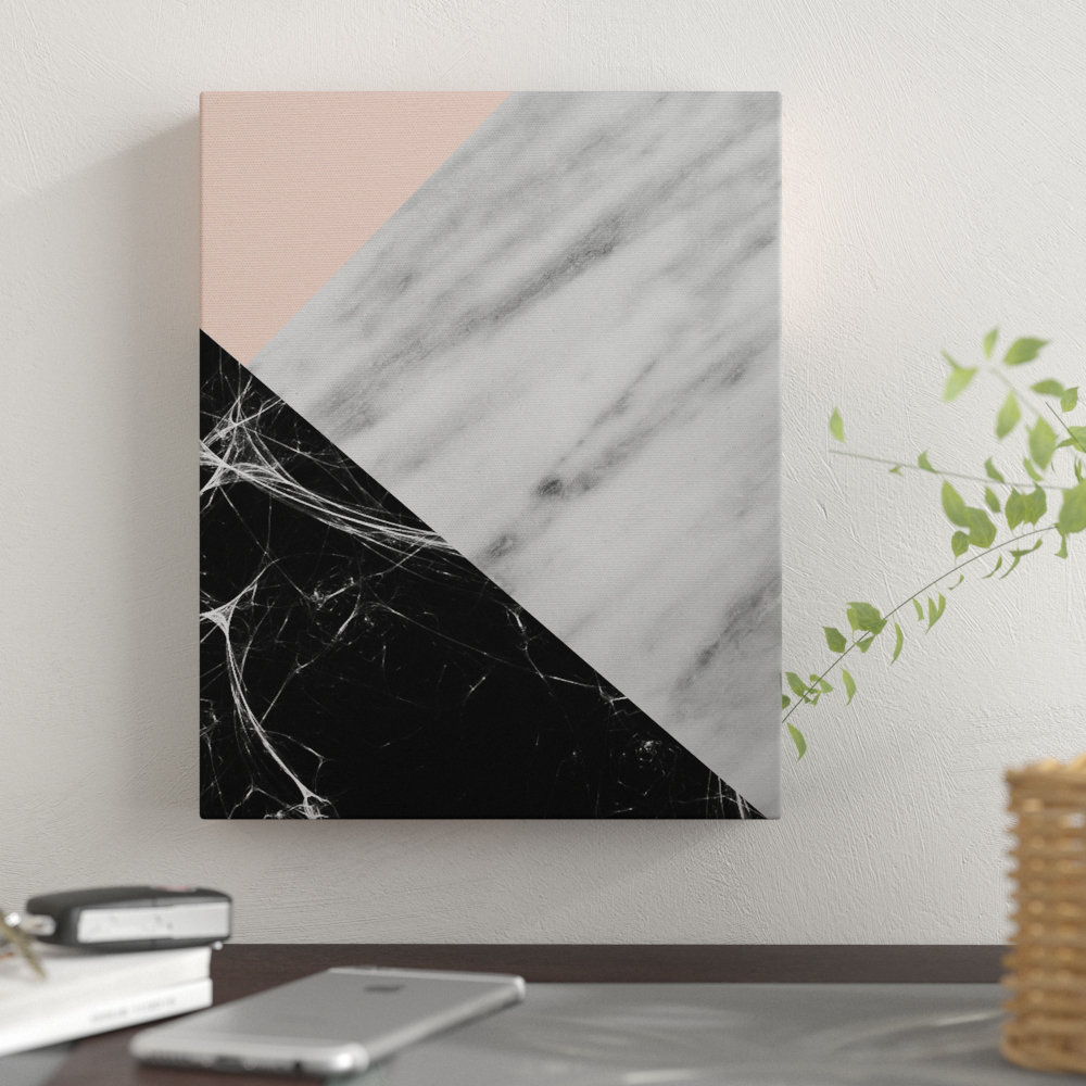 East Urban Home 'Marble Collage' Graphic Art Print on Canvas | Wayfair