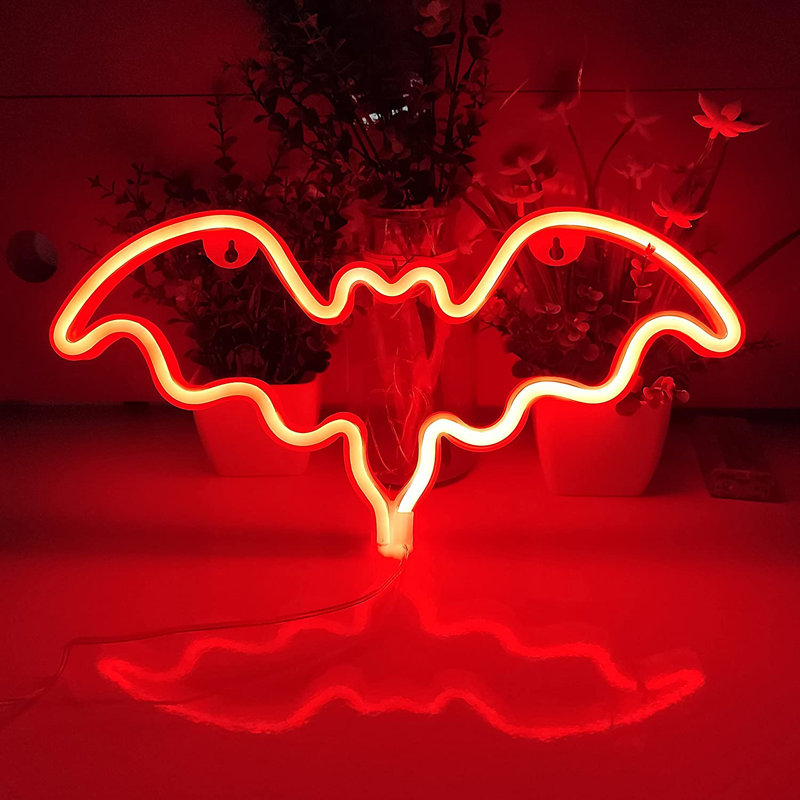 The Seasonal Aisle Halloween Bat LED Neon Light – Battery or USB ...