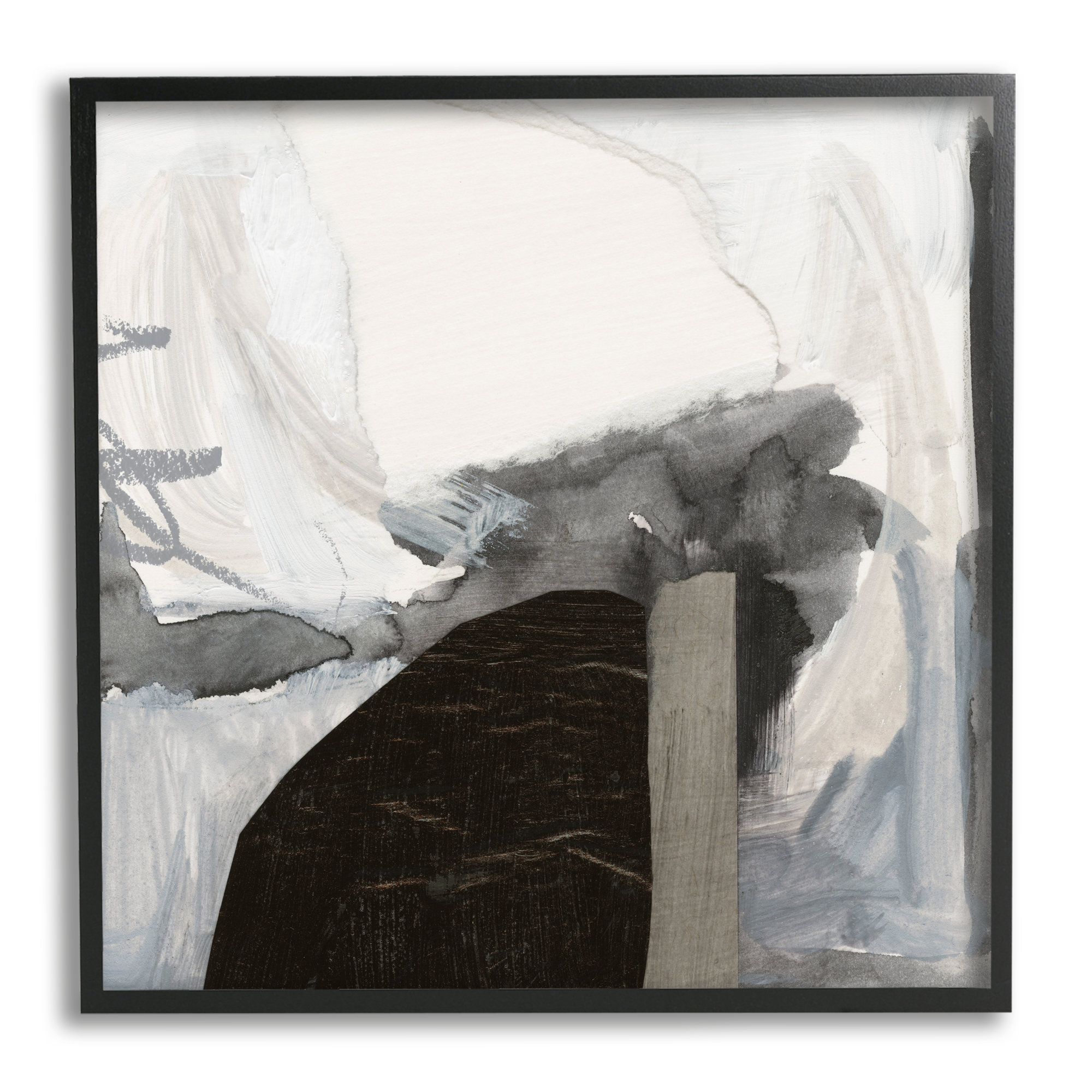 Stupell Industries Curved Black Forms Scribbled Shapes Abstract by ...