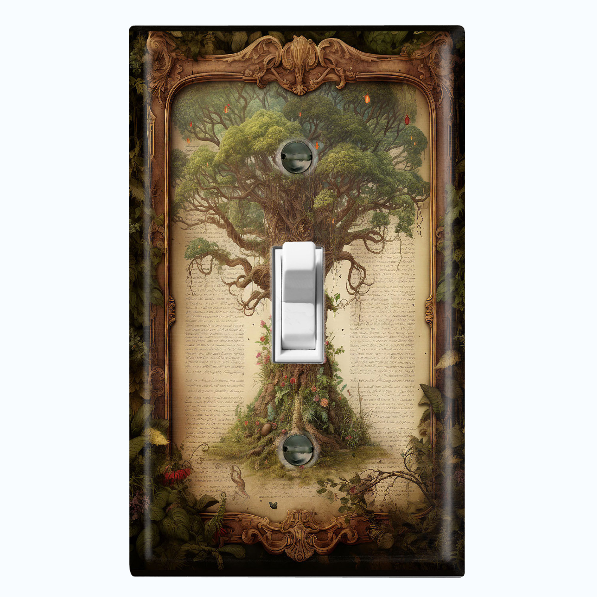 WorldAcc Green Tree Of Life Frame Nature Themed 1 - Gang Toggle Light ...