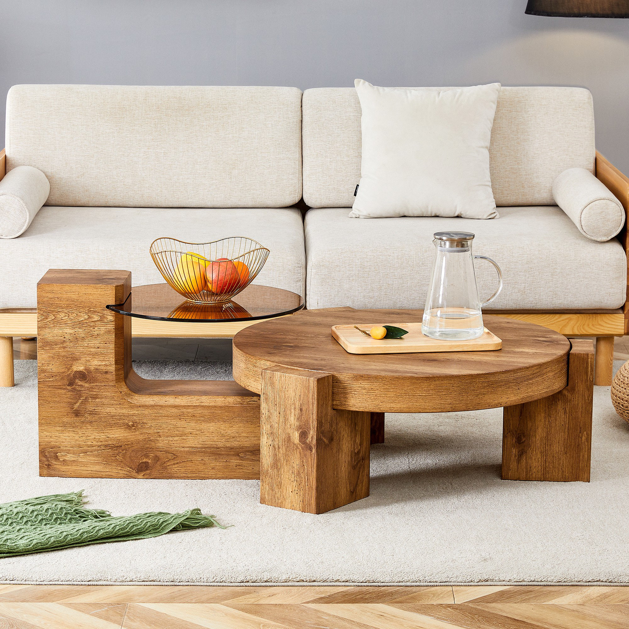 Latitude Run® Stylish Two Piece Round MDF Coffee Table | Wayfair